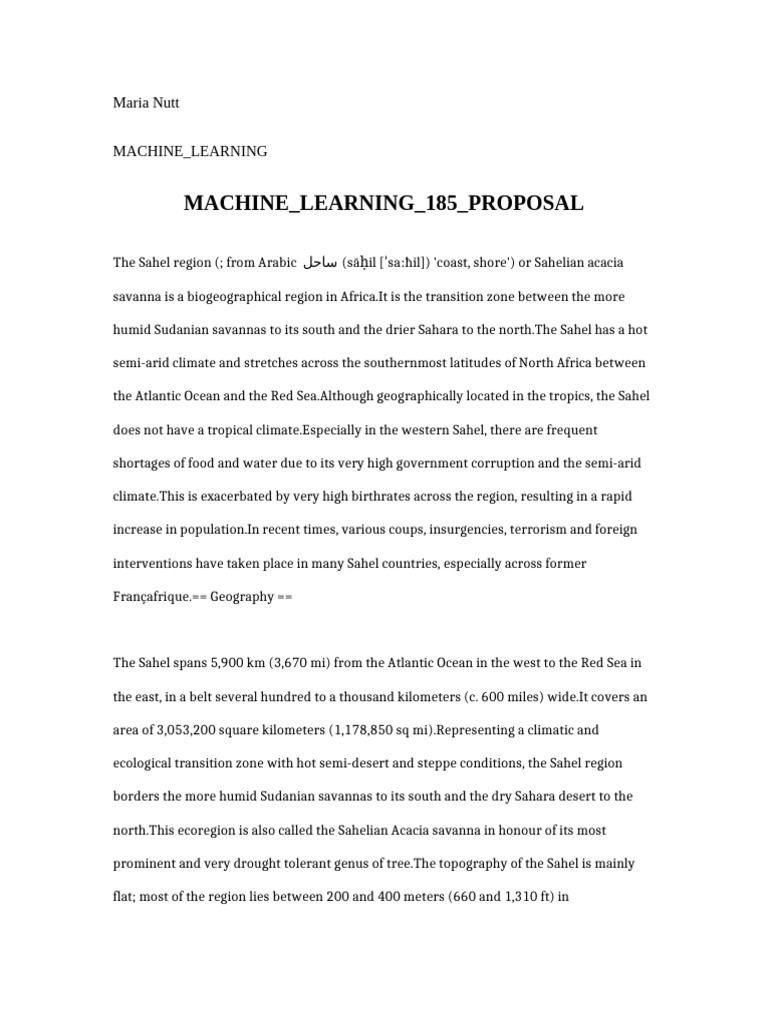 Machine Learning 185 Proposal | PDF