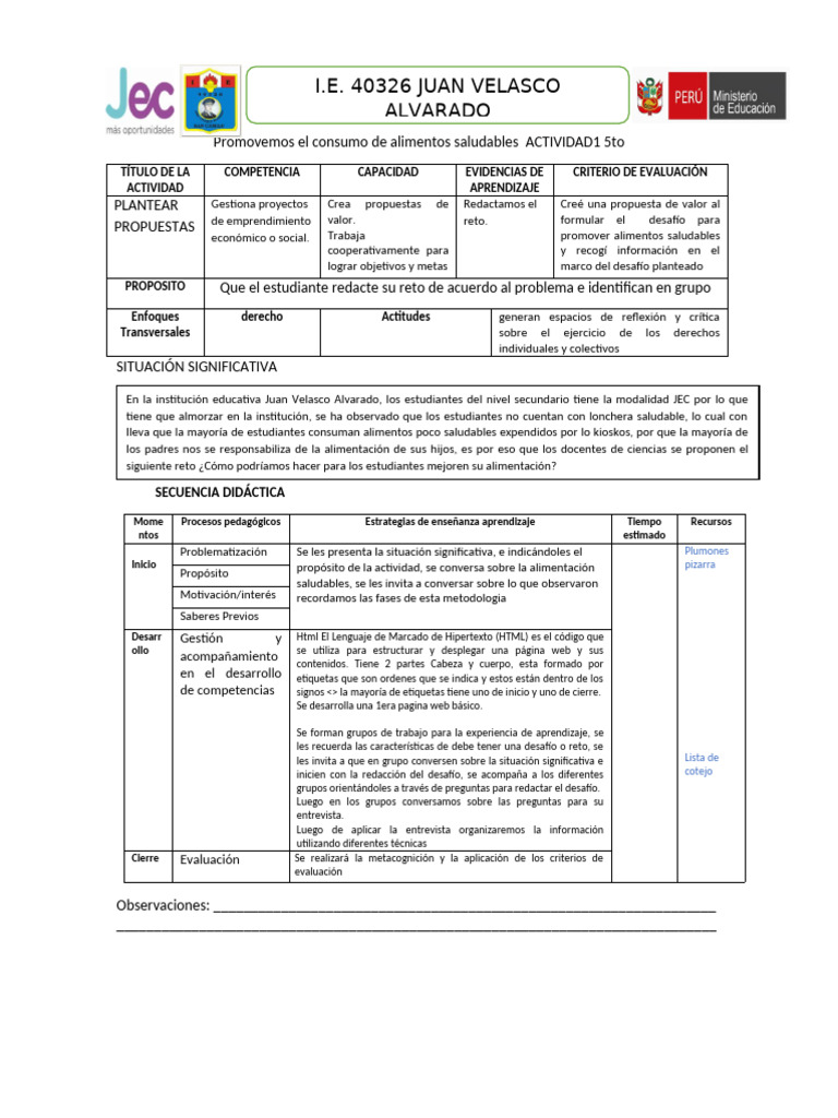 ACTIVIDAD1 Ex1 5to 24 | PDF