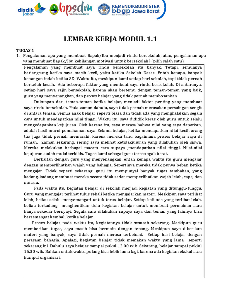 CONTOH LK MODUL 1.1 (1) | PDF