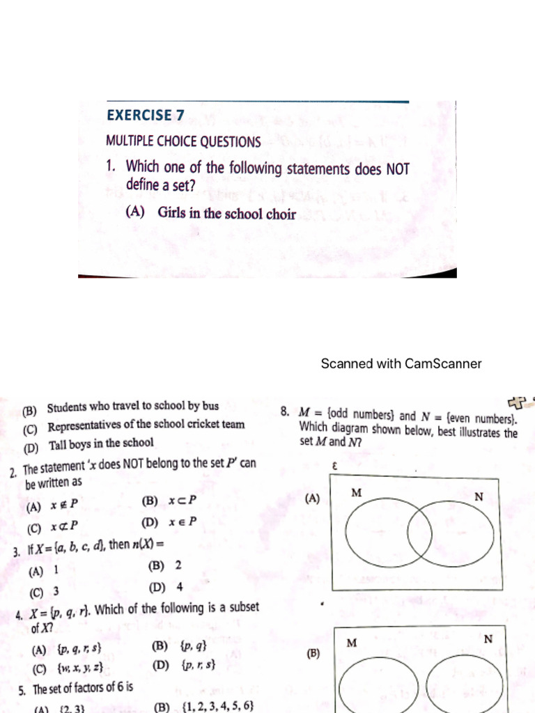 sets exercises | PDF