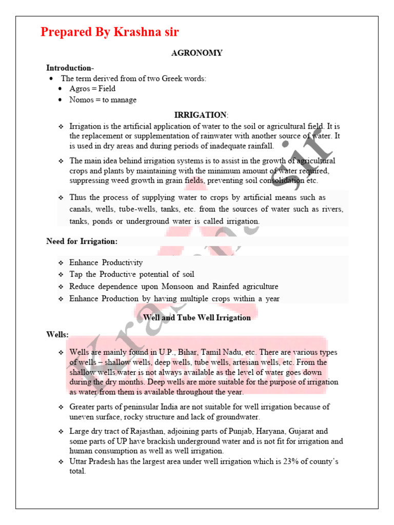 Agronomy Notes | PDF