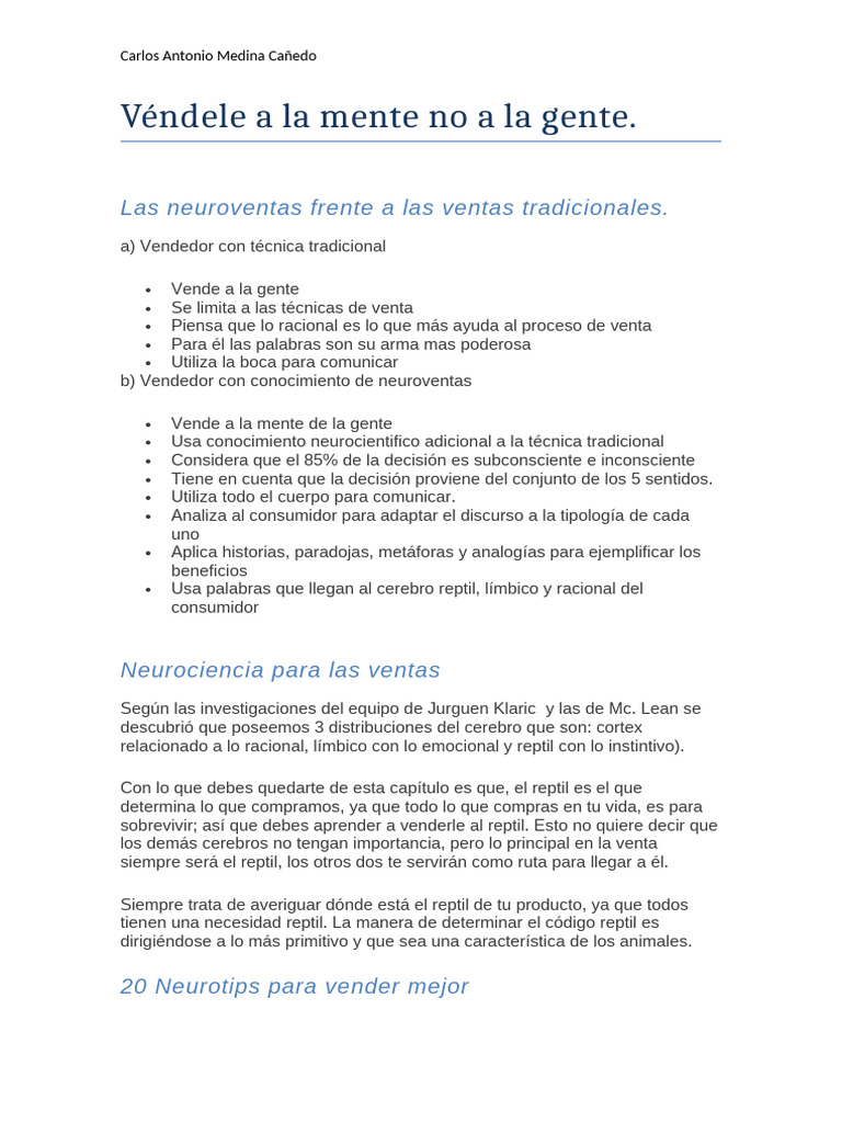 Véndele a La Mente No a La Gente | PDF