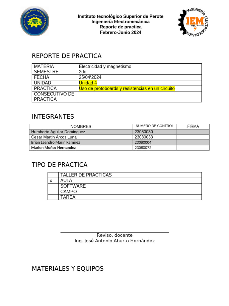 Reporte de Practica 2024 | PDF