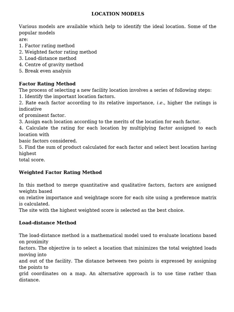 Location Models | PDF