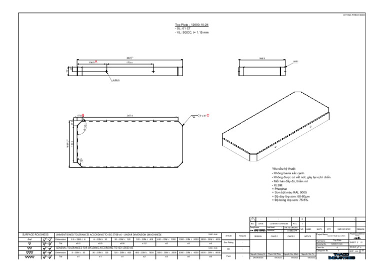 Unmentioned Tolerances According To Iso 2768-Ck - Linear Dimension ...