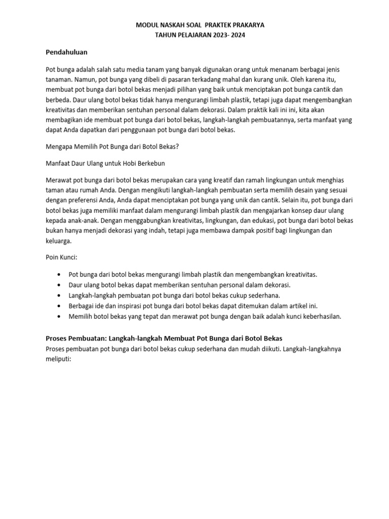 Soal-Praktek-Prakarya-2 Fajar Maulana 2024 | PDF