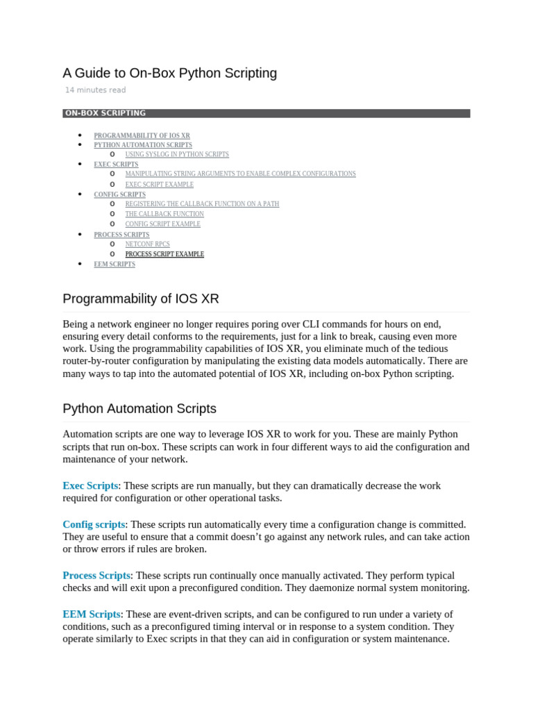 A Guide to On-Box Python Scripting | PDF
