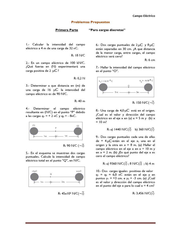 S02.s3-Prob Prop Campo Electrico | PDF