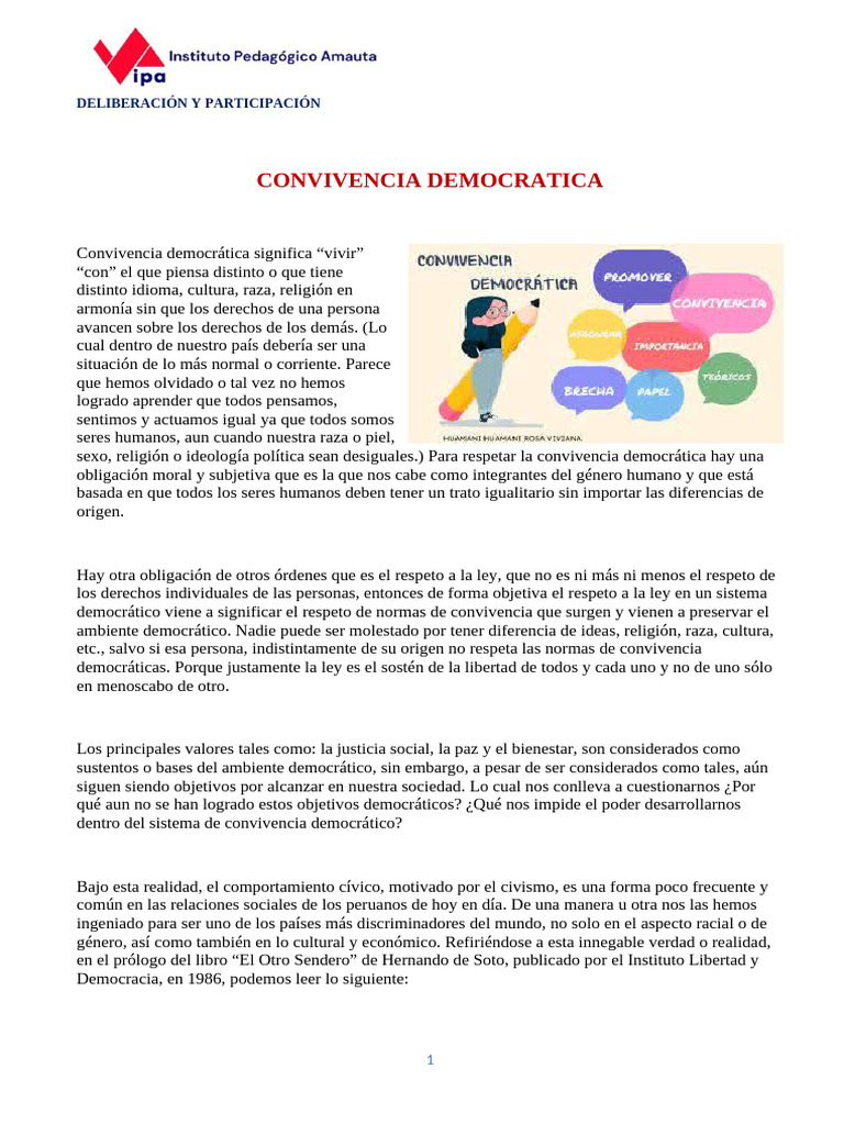 Convivencia Democratica | PDF