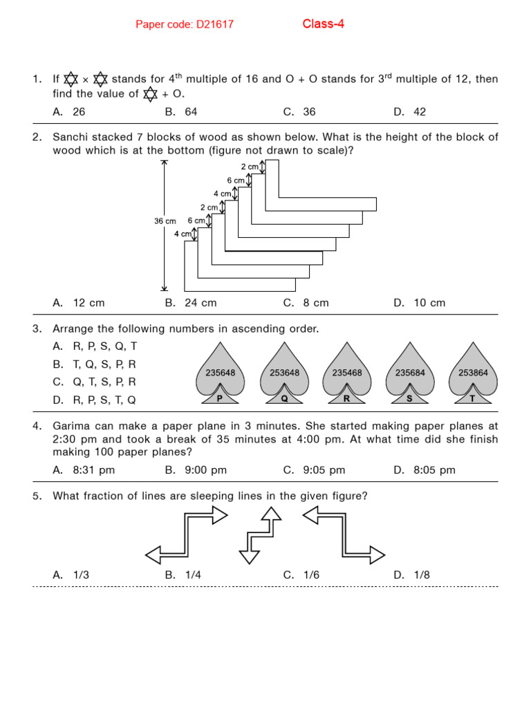 Maths Grade-4, Sample Paper-02 | PDF