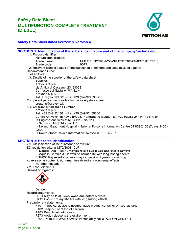 Dies Safety Data Sheet | PDF