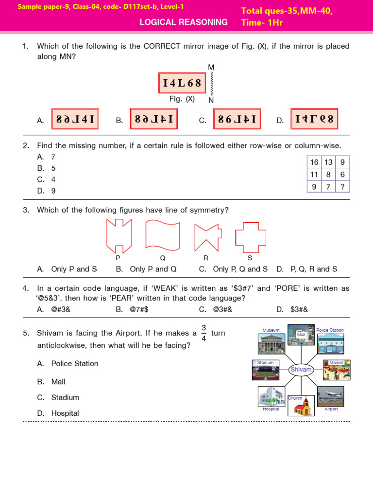 Maths Grade-4, Sample Paper-05 | PDF