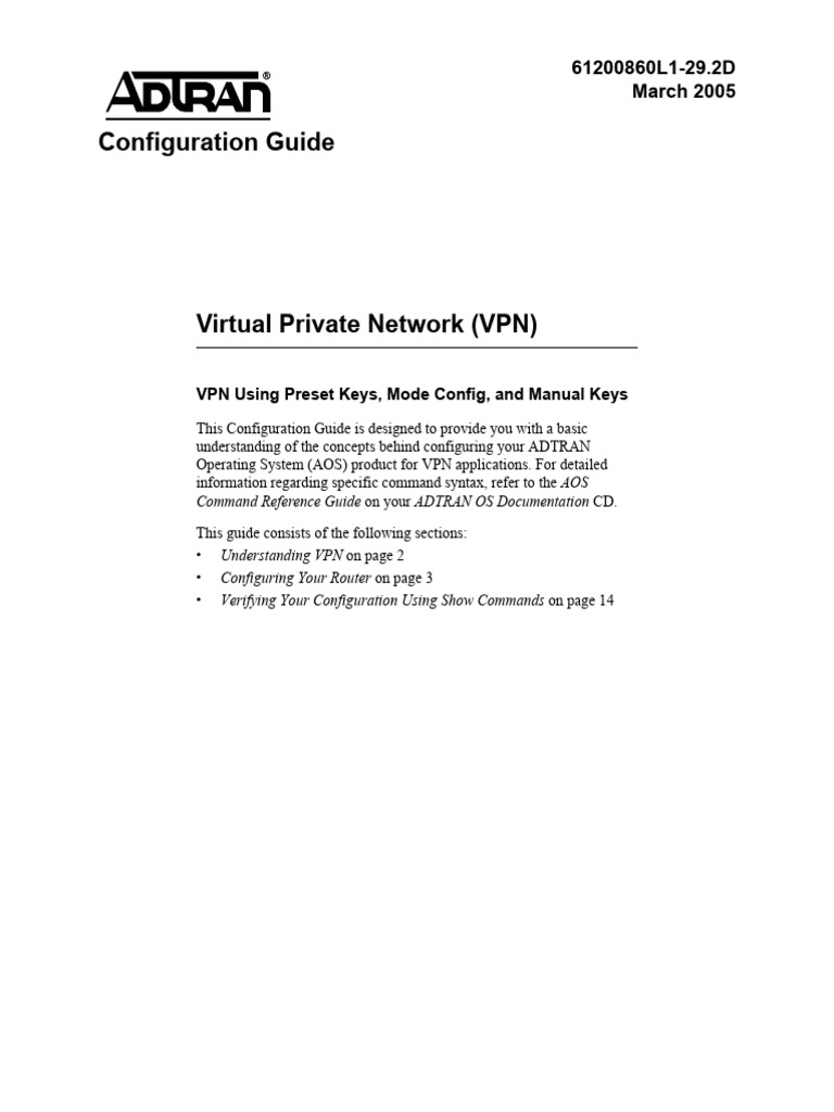 Configuring Main Mode and Remote Client VPN in The AOS CLI | PDF