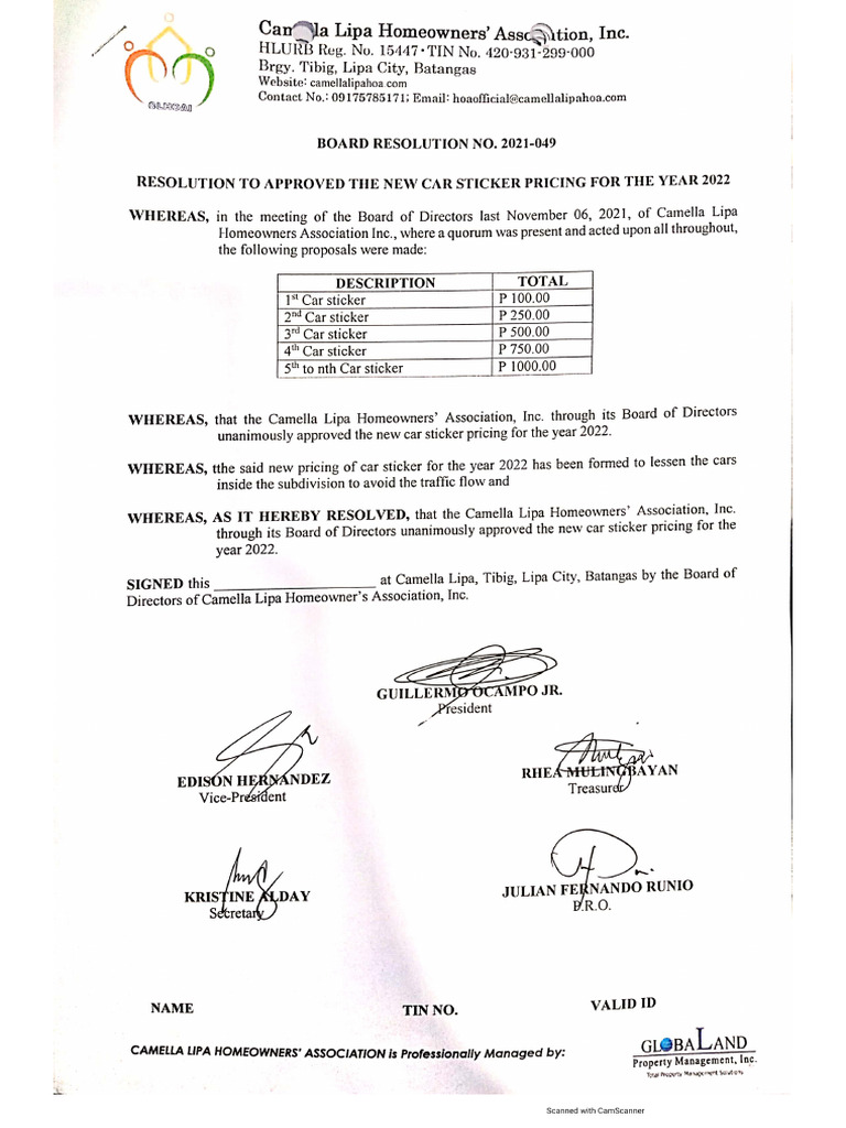 Board Resolution No. 2021-049 | PDF