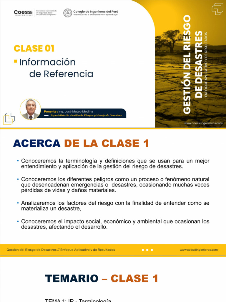 Clase 01 - Gestión de Riesgos de Desastres | PDF