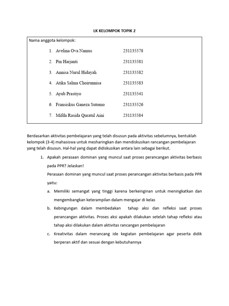 LK Kelompok Topik 2 | PDF