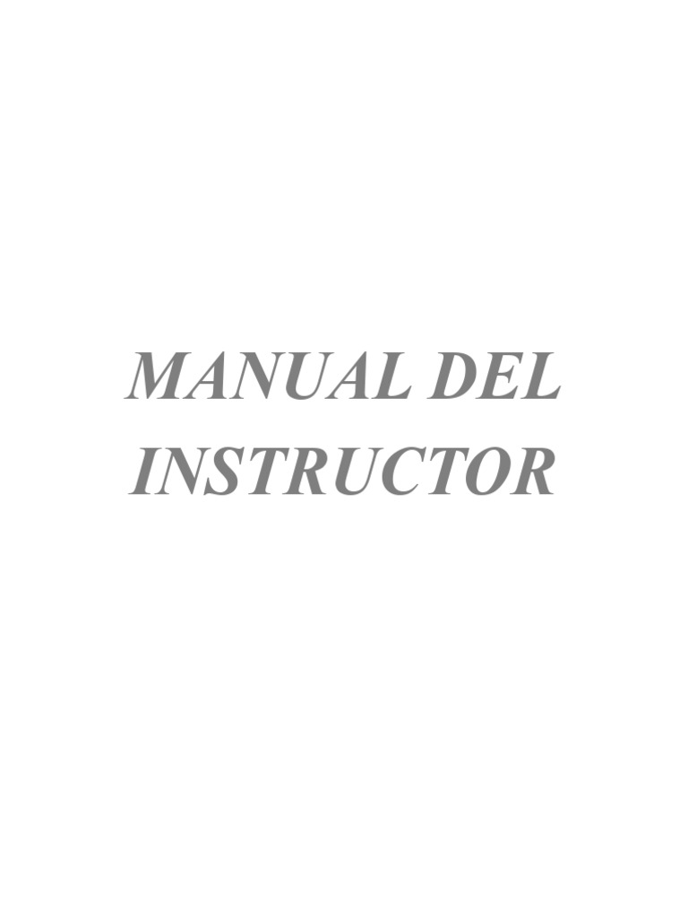 Manual Del Instructor | PDF