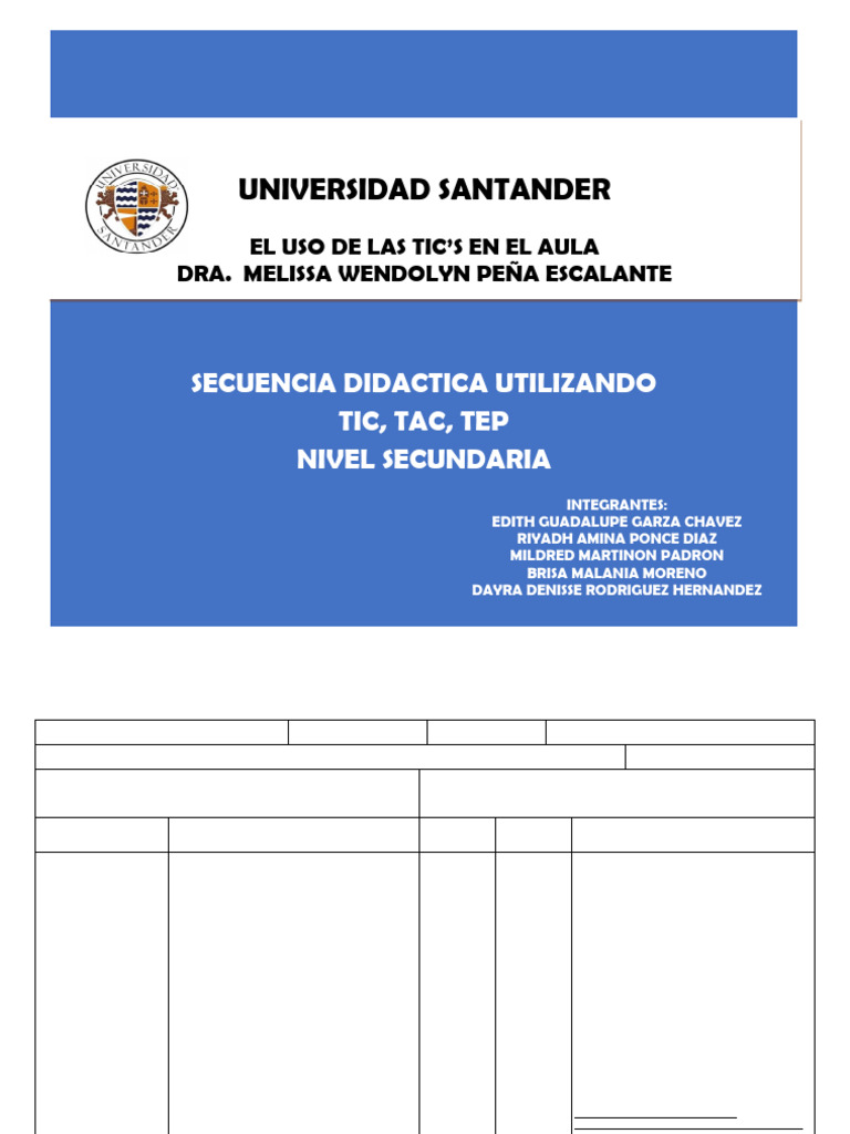 SECUENCIA DIDACTICA UTILIZANDO LAS TIC, TAC, TEP | PDF