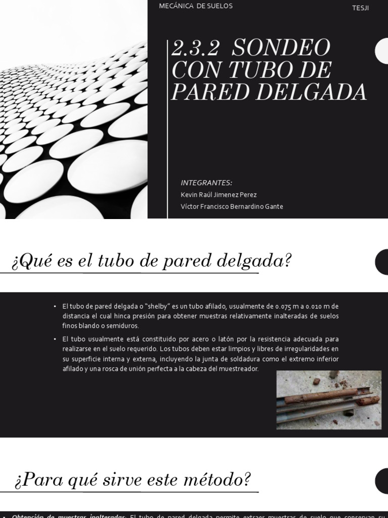 Sondeo Con Tubo de Pared Delgada | PDF | Suelo | Muestreo (Estadísticas)