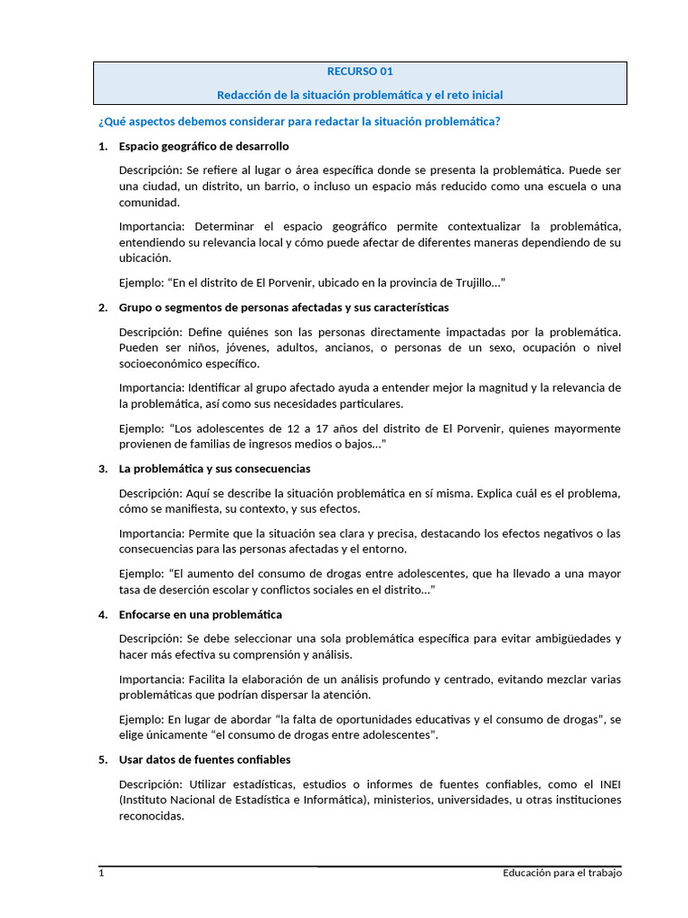 Rec 01redactamos La Situacion Problematica-Sa 05 Unidad 05 - Ept 5º | PDF