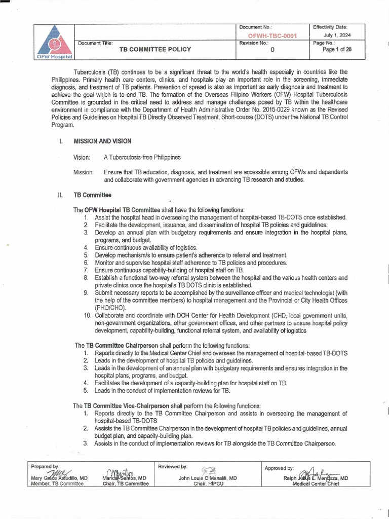 TBC-0001 TB Committee Policy | PDF