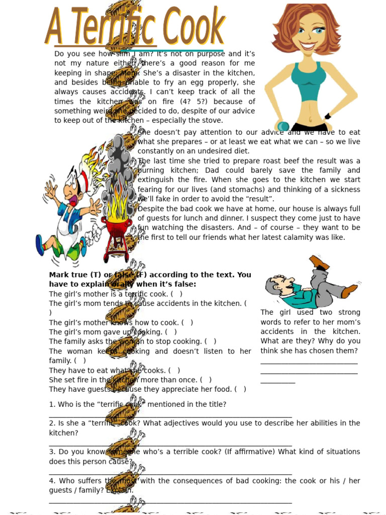 A Terrific Cook Reading Comprehension | PDF