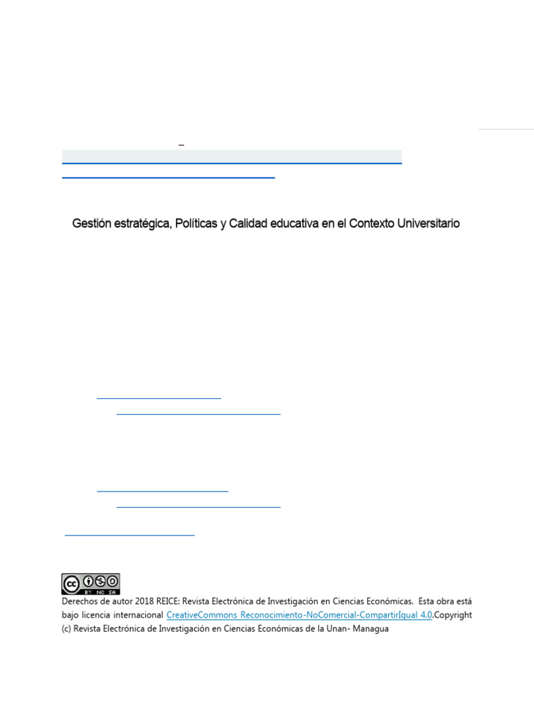 Gestión Estratégica, Políticas y Calidad Educativa en El Contexto Universitario | PDF