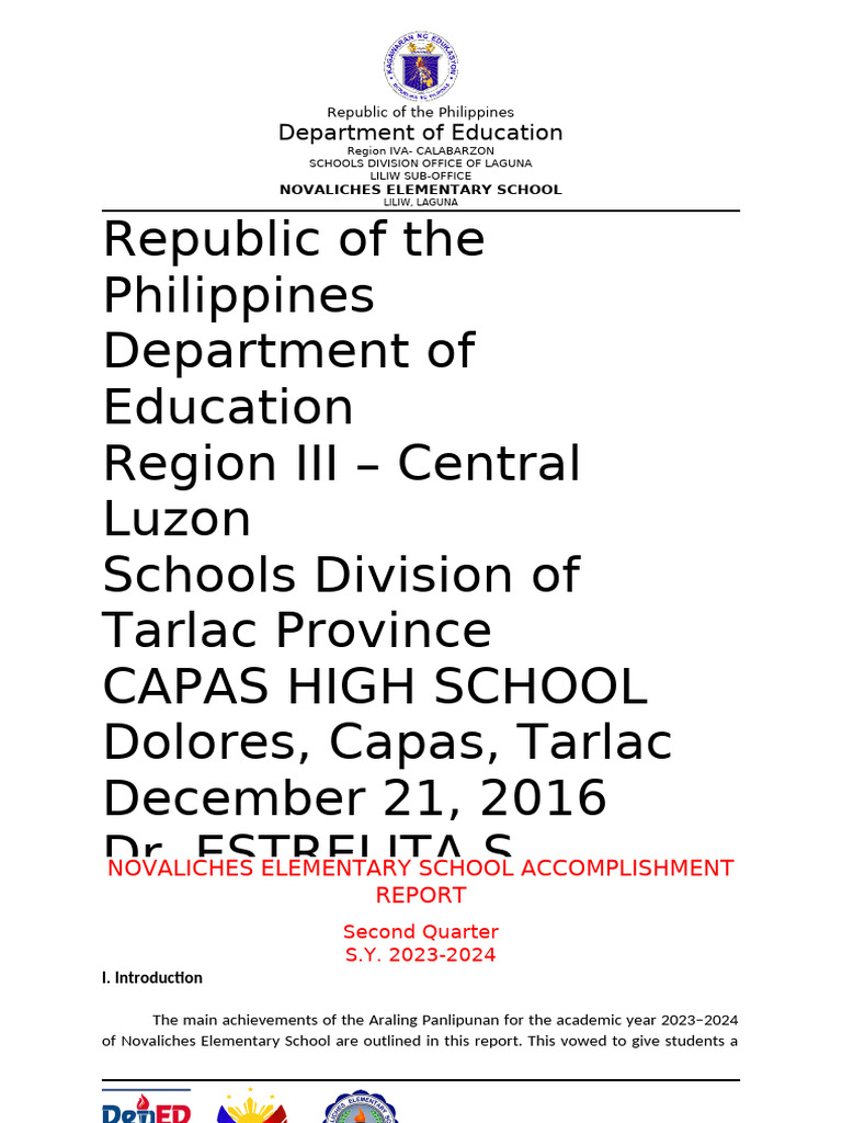 NES-Accomplishment Report 2nd Quarter | PDF
