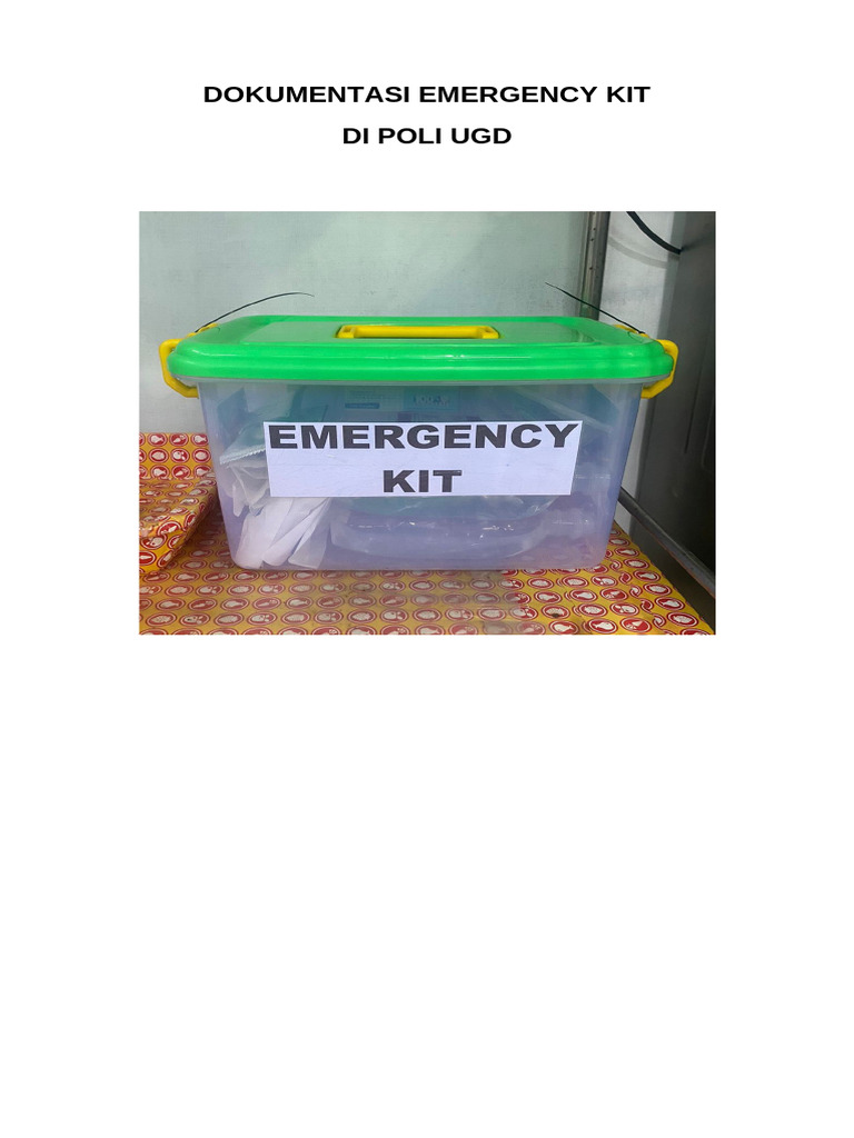 Dokumentasi Emergency Kit Ugd | PDF