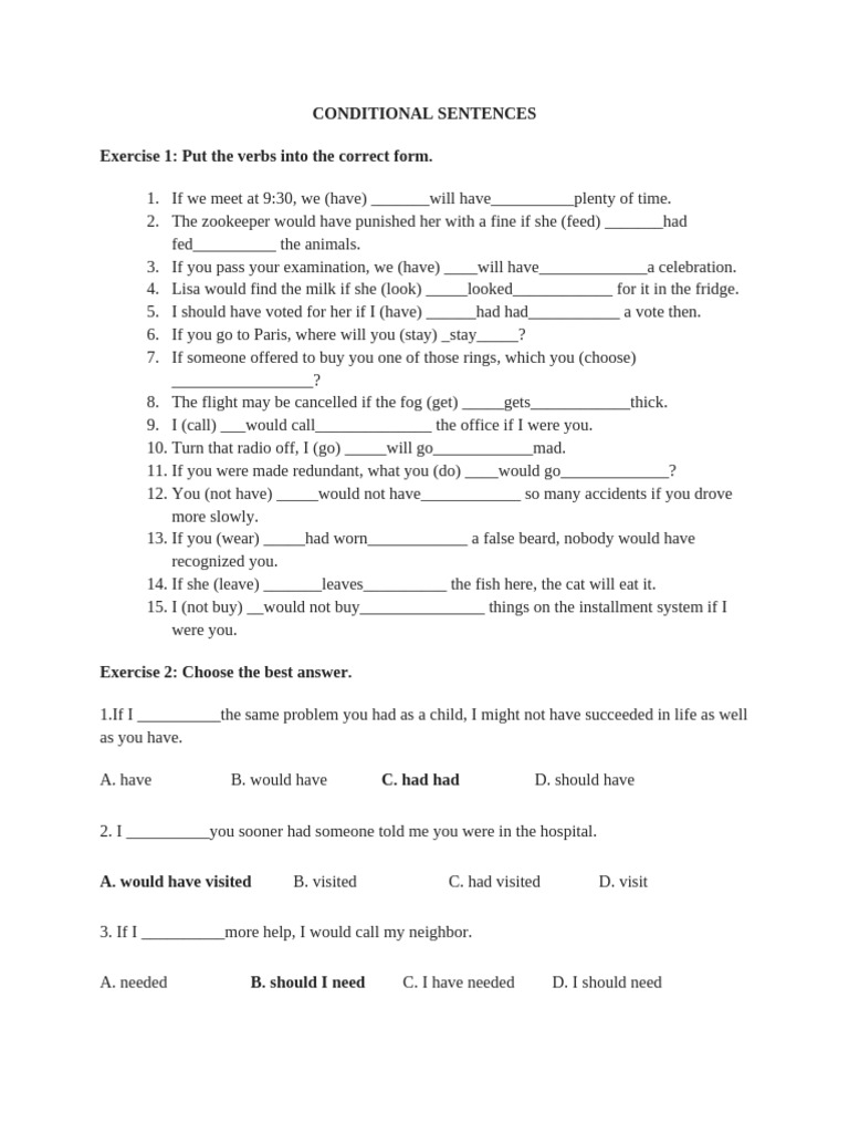 Conditional Sentences | PDF