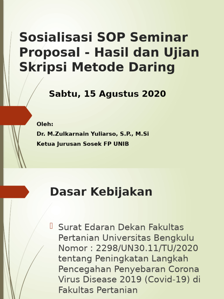 Sosialisasi SOP Seminar Proposal - Hasil Dan Ujian | PDF