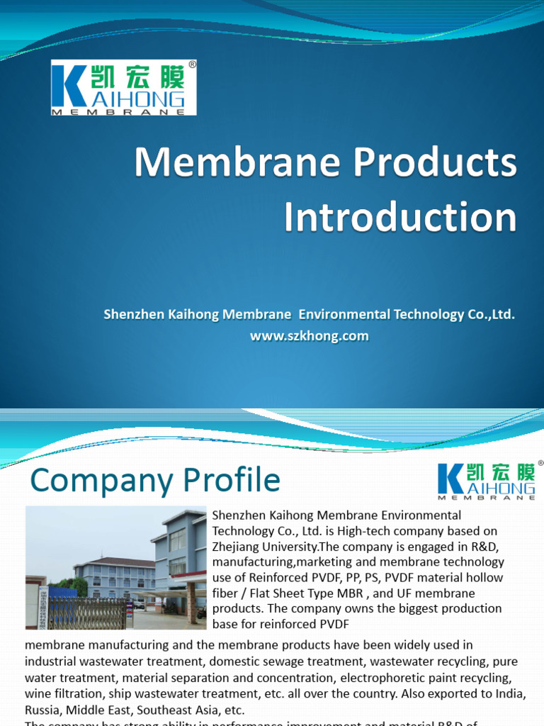 Shenzhen Kaihong Membrane Technology Solutions | PDF | Membrane ...