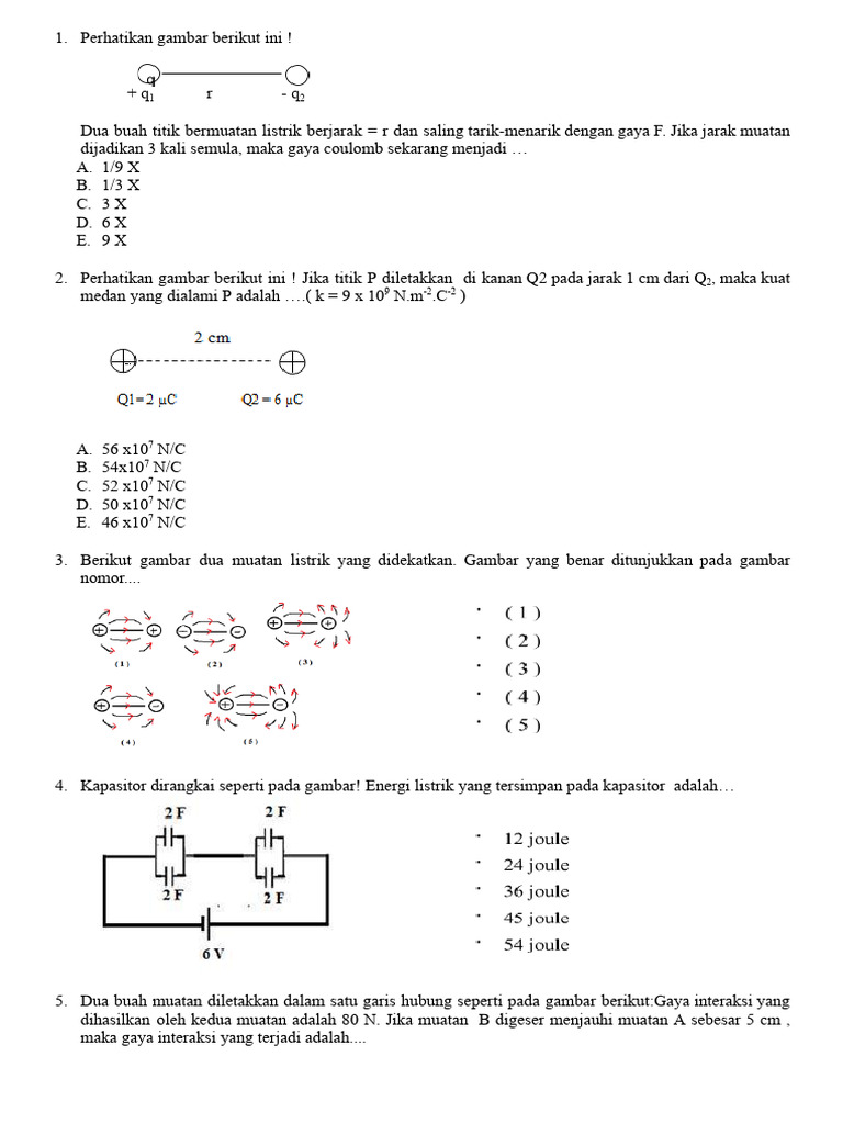 Latihan Soal Listrik Statis | PDF