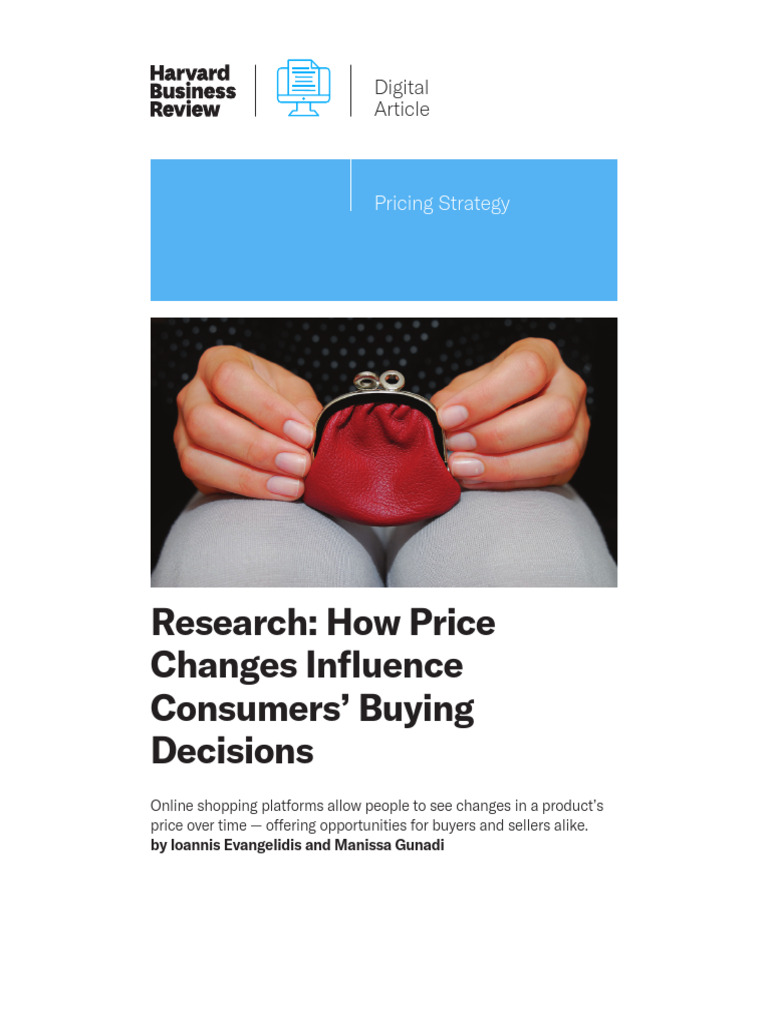 How Price Changes Influence Consumers Buying Decisions | PDF