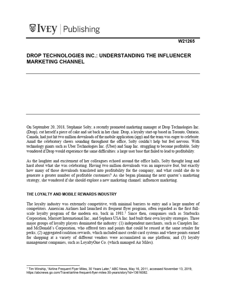 MM Case - Drop Technologies Inc | PDF | Loyalty Program | Marketing