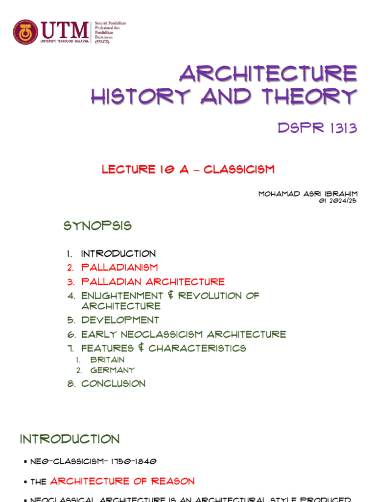 Lecture 10 A - Classicism | PDF