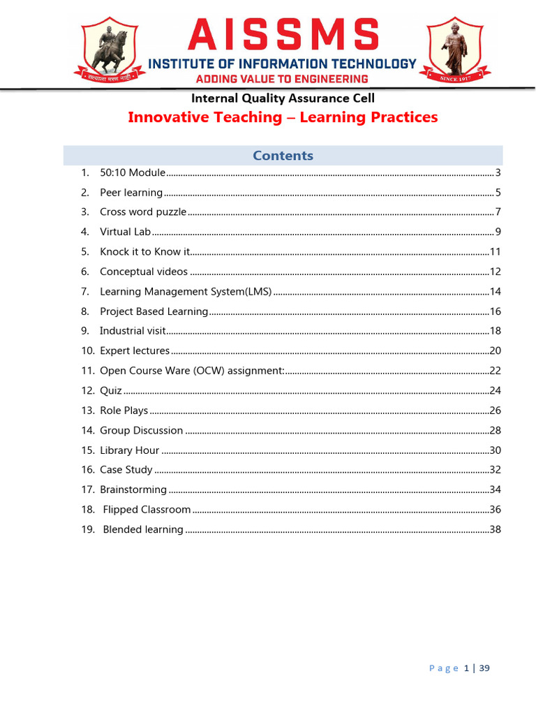 Innovative Teaching Learning Practices | PDF