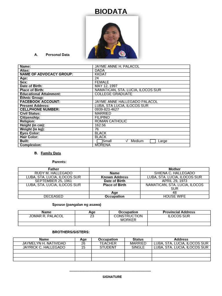 Kkdat Luba Biodata | PDF