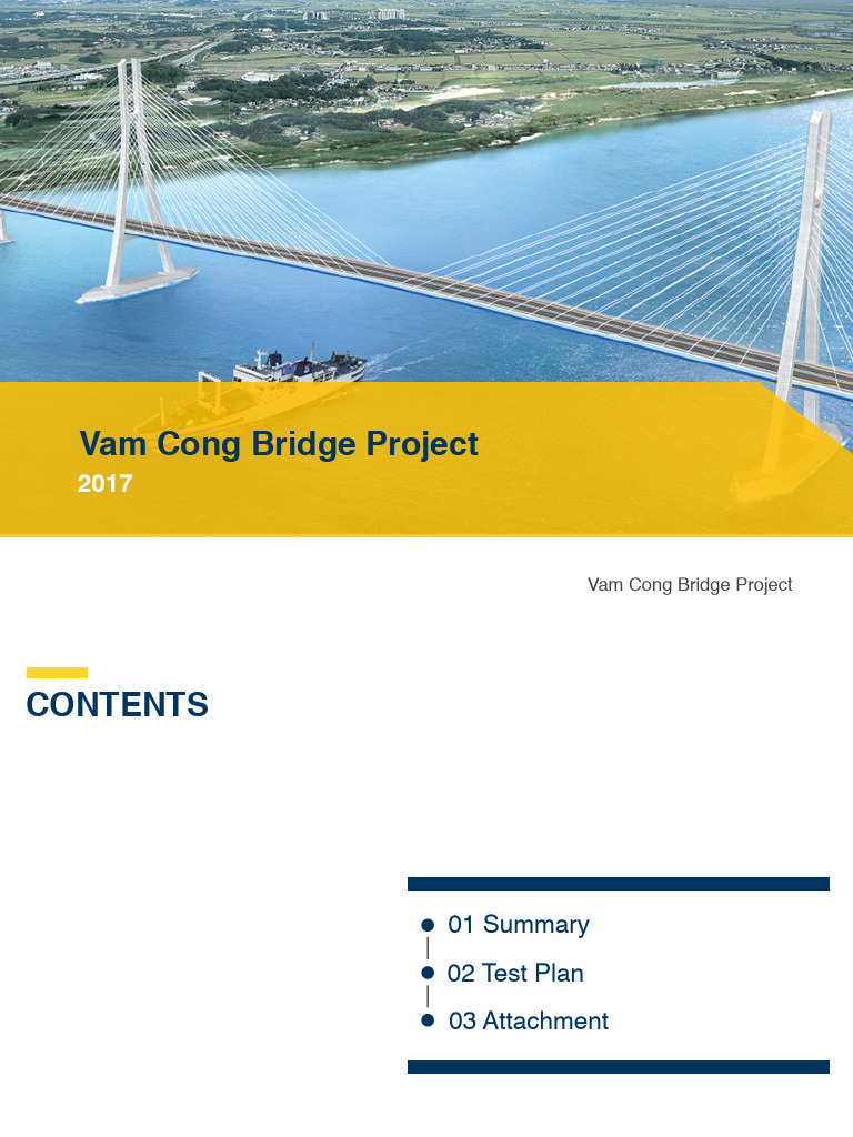 Test Plan of STU For Vam Cong Main Bridge | PDF