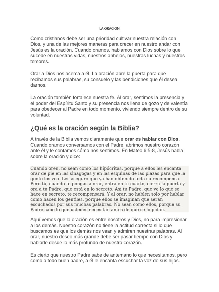 La Oracion | PDF