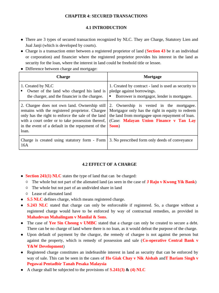 Chapter 4 - Secured Transactions | PDF