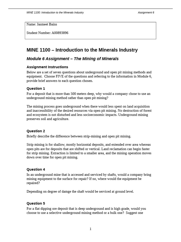 Jasmeet Bains - Module6 Assignment | PDF | Mining | Science & Mathematics
