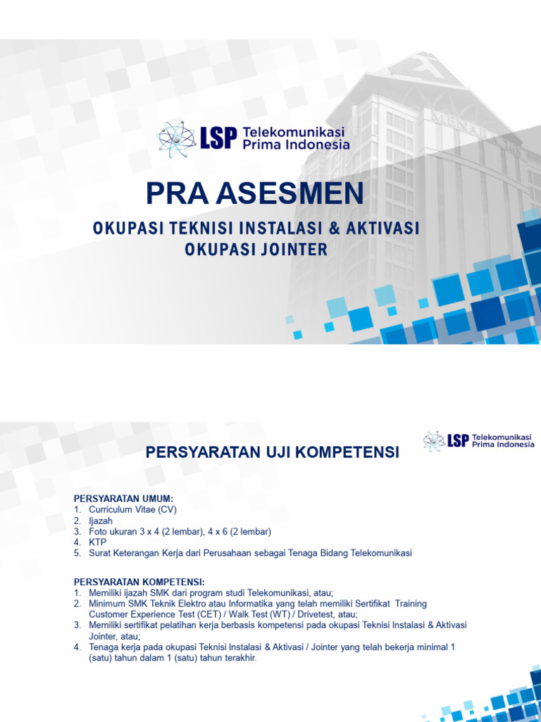 Materi Pra Asesment LSP TPI - SMK Telkom JKT (9 Aug 2024) | PDF