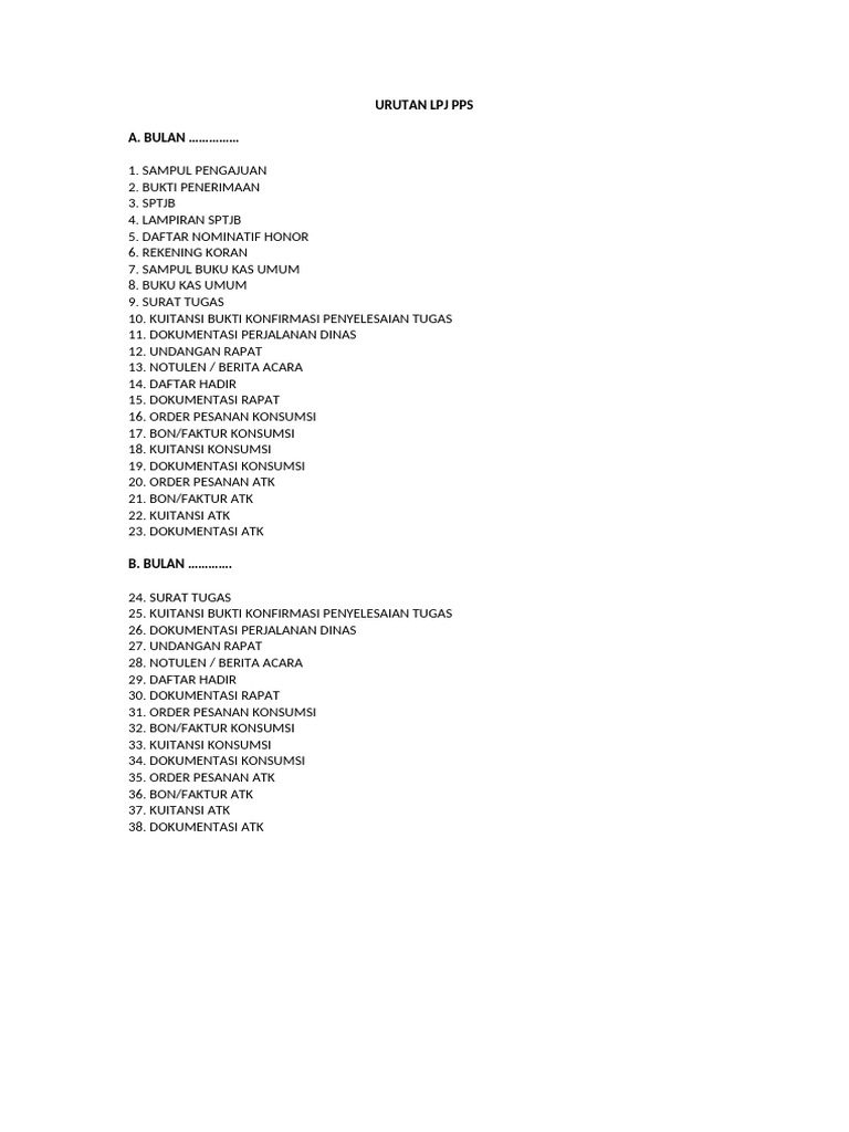 Urutan LPJ Pps 2024 | PDF