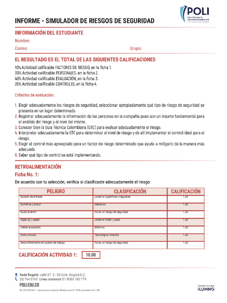 Informe y Matriz Simulardor Brayan Mauricio Ordoñez Correa | PDF