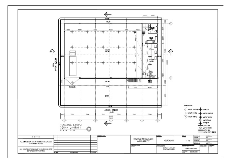 Rencana Lampu Denah Lantai 1 | PDF