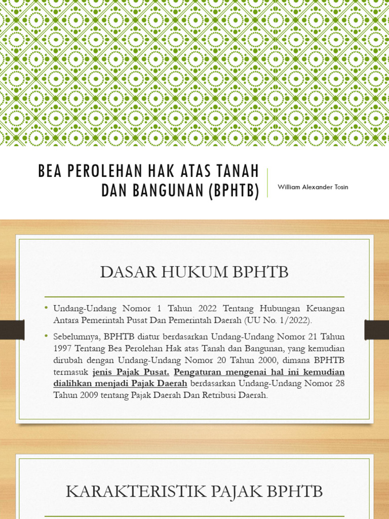 Slide BPHTB Pertemuan 1 | PDF