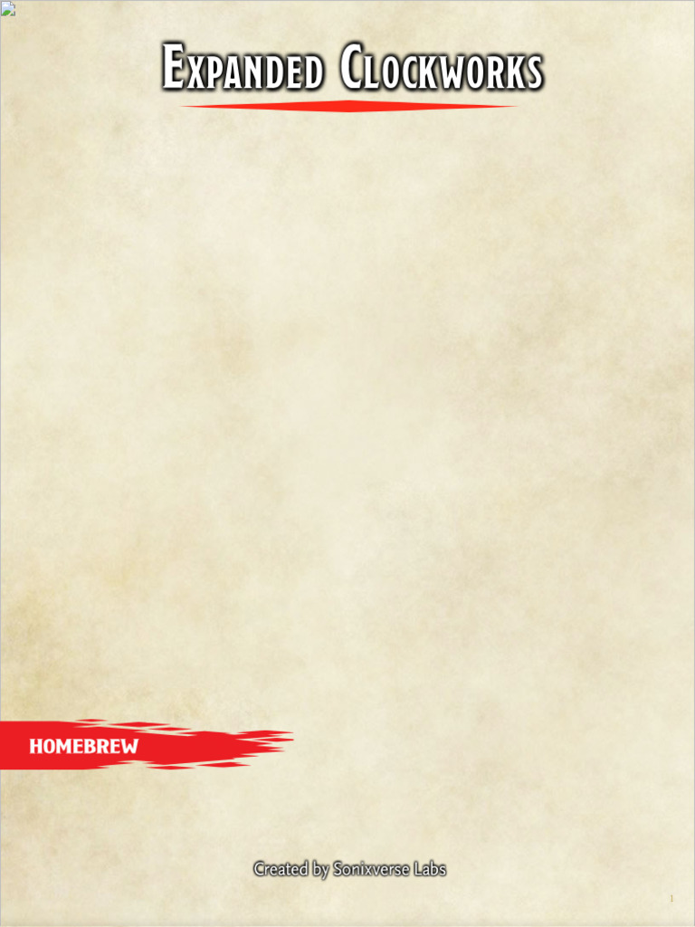 Expanded Clockwork by Sonixverse Labs _ GM Binder | PDF