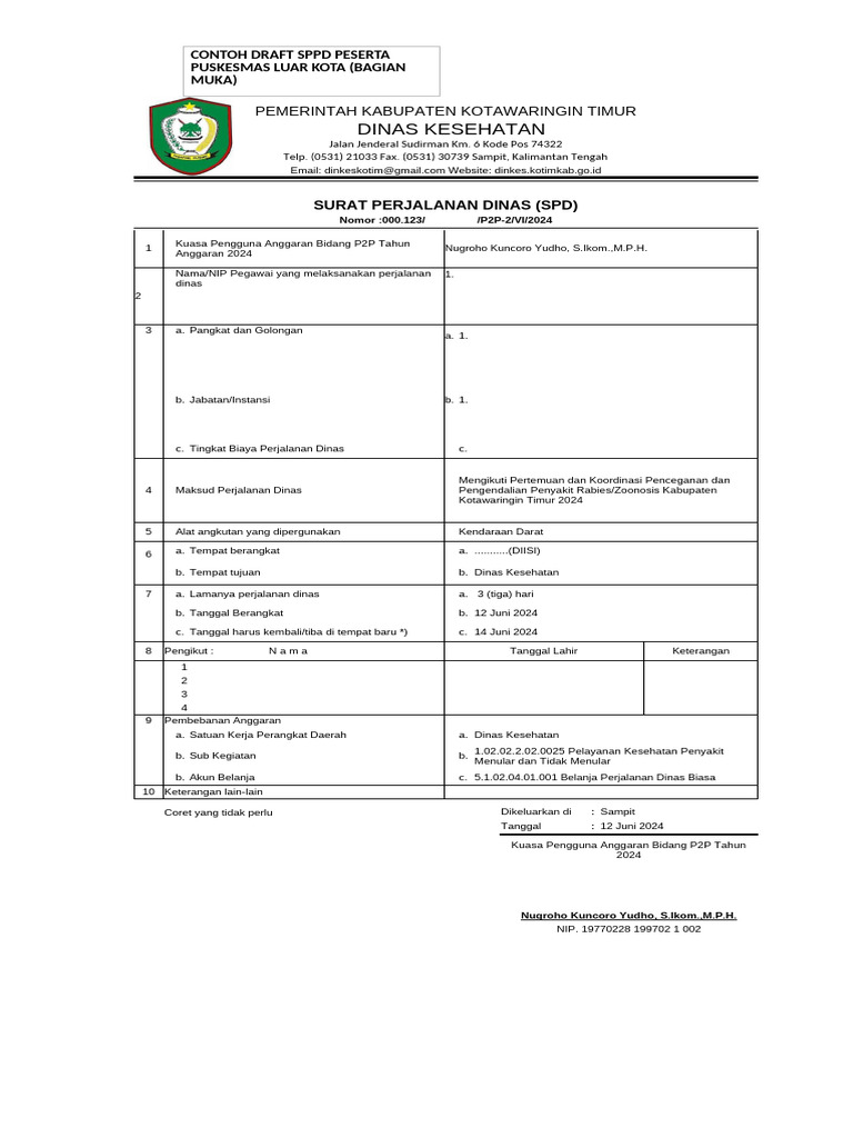 SPPD Luar Kota | PDF