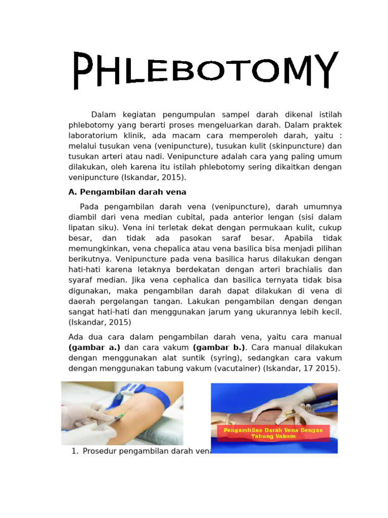 MATERI PHLEBOTOMY (Fix) | PDF